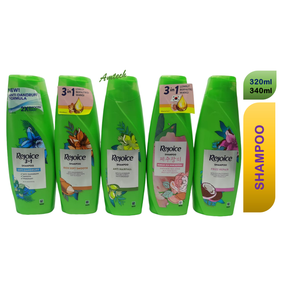 Rejoice Shampoo (320ml-340ml) Frizz Repair/Anti-Hairfall/Rich Soft Smooth/3 in 1 Anti-Dandruff ...
