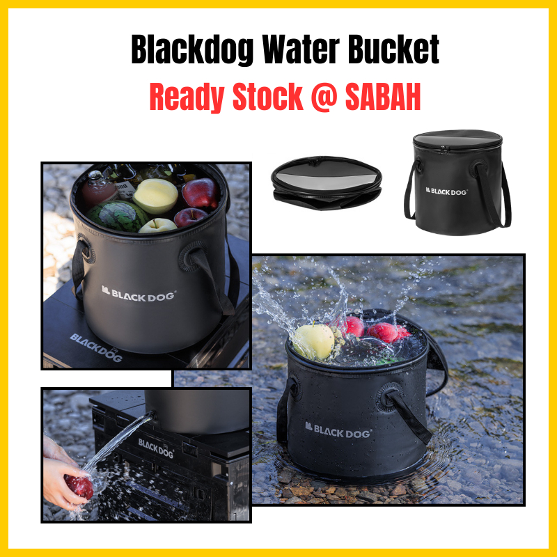 [SABAH] BLACKDOG Folding Round Water Bucket 20L Outdoor Camping Picnic ...