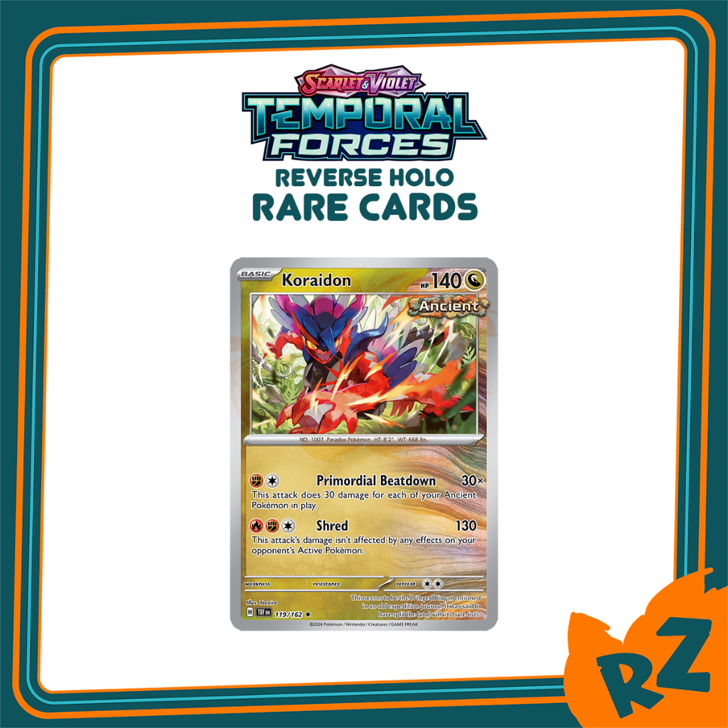 [Original] Pokemon TCG Card Game Koraidon Reverse Holo Rare Singles (SV Temporal Forces ...