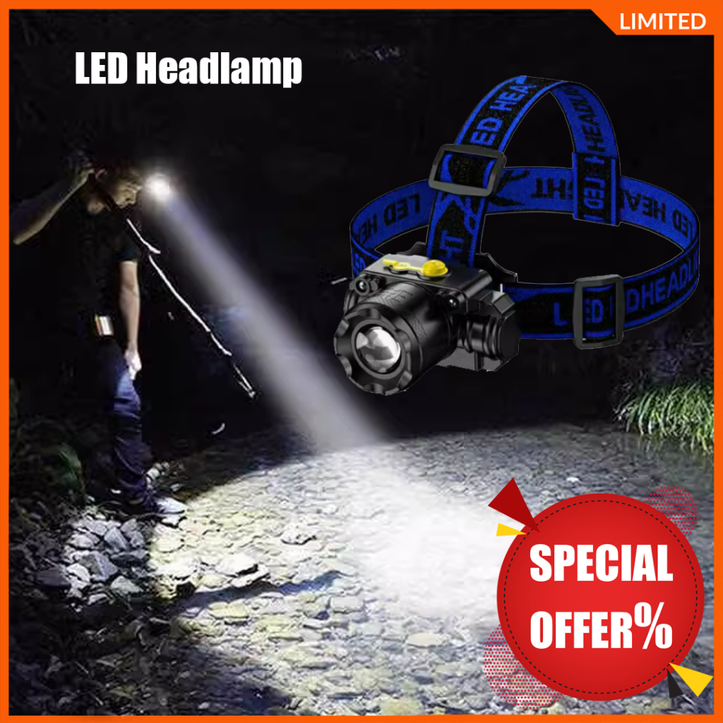 【Special PROMOTION% 】Rechargeable Waterproof Headlamp USB ...