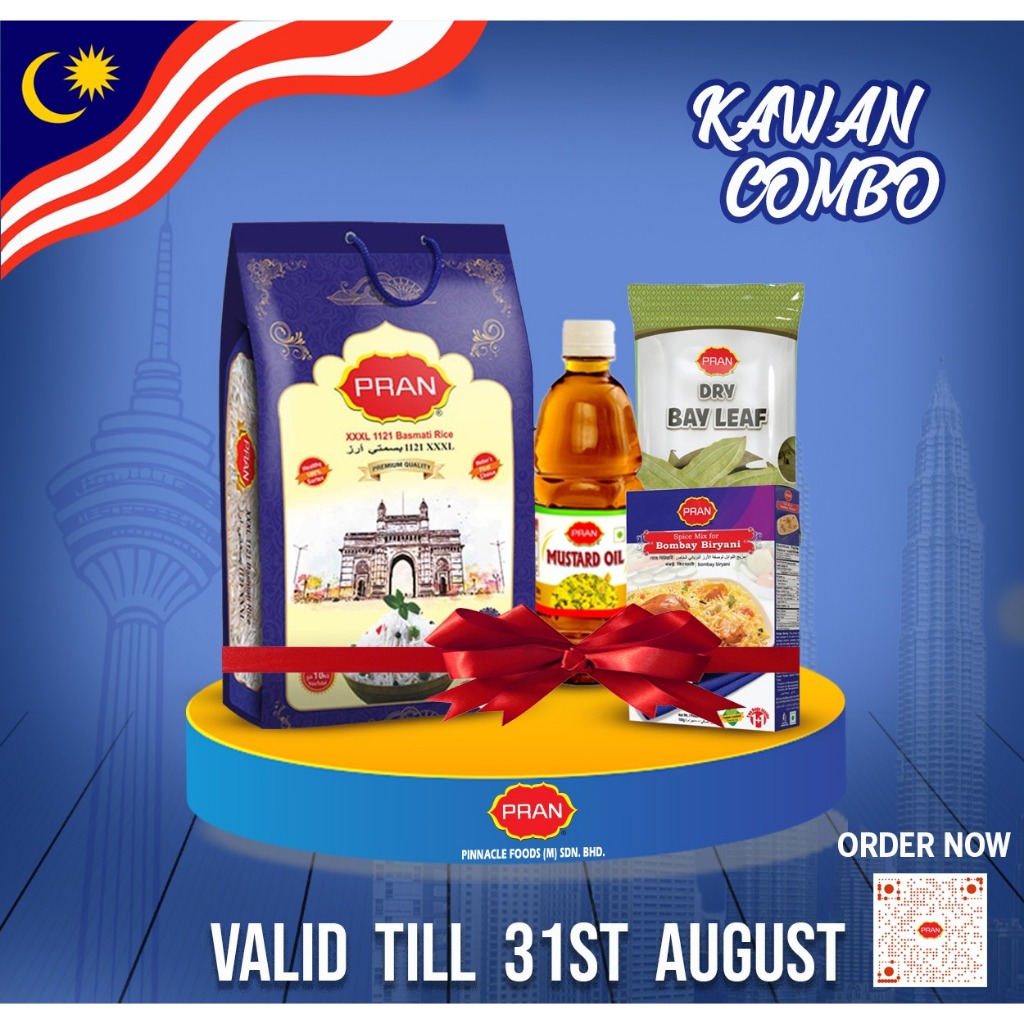 MERDEKA SPECIAL KAWAN COMBO BASMATI RICE 1 KG/BAYLEAF 50 GM /MUSTARD ...