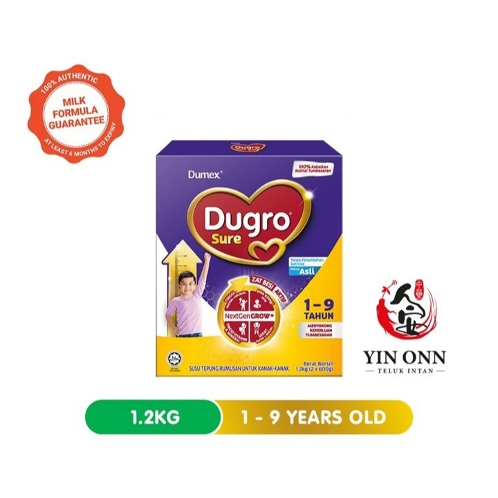Dumex Dugro Sure Asli 1-9Tahun 1.2kg | Shopee Malaysia