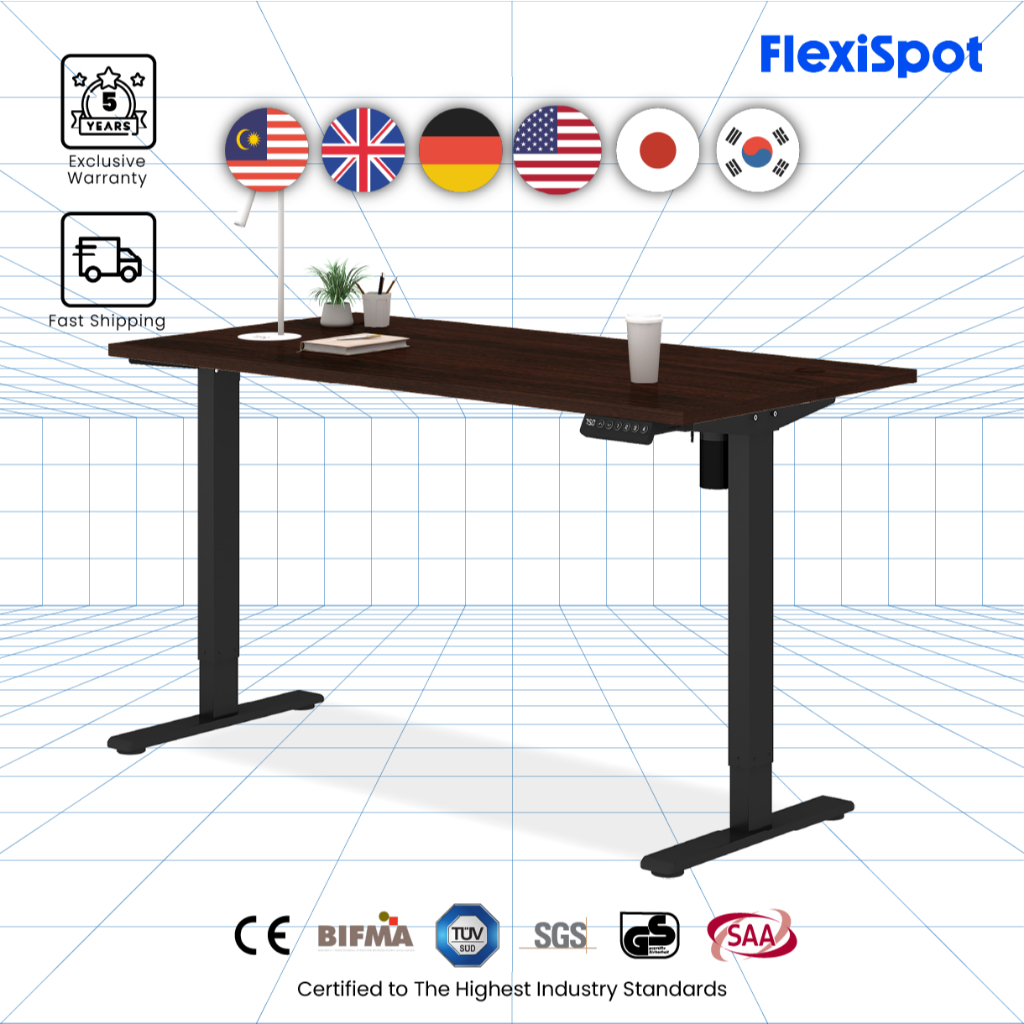 FLEXISPOT Malaysia Value Electric EF1 Height Adjustable Sit Stand Table Home Office Standing ...