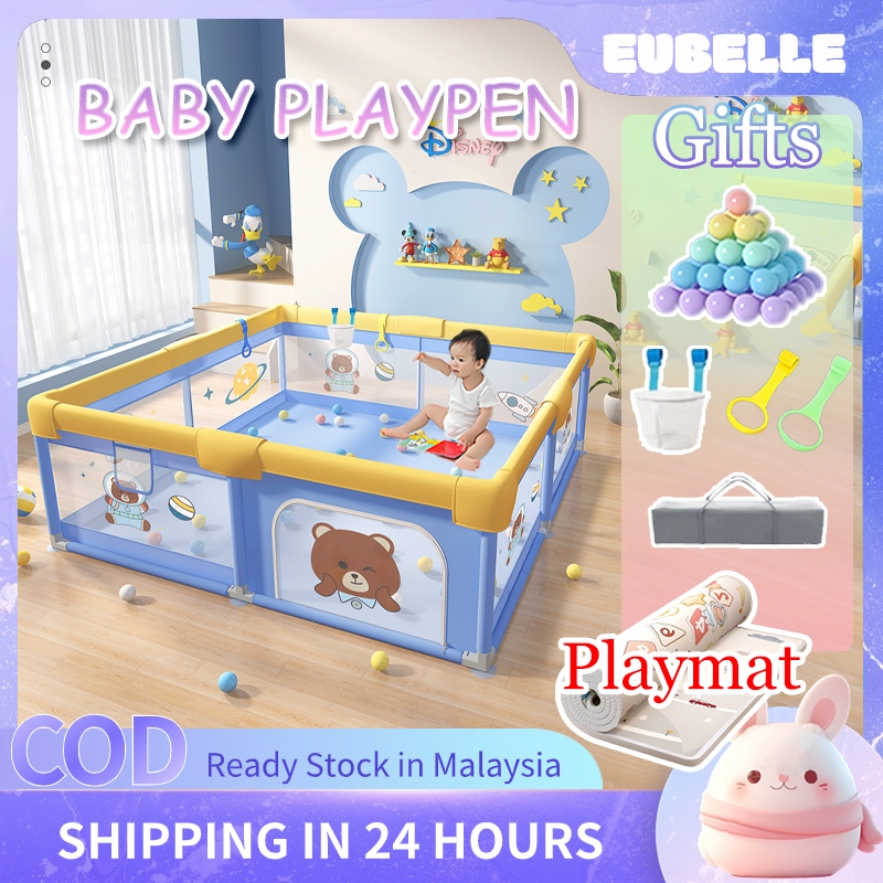 COD Playpen baby Foldable Pagar Safety Play Sturdy Guard Rail Multi ...