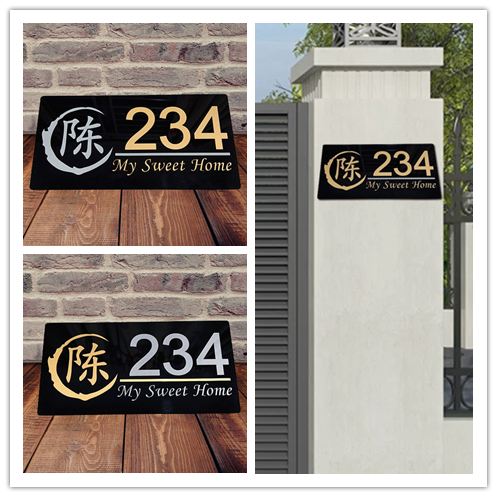 姓氏Acrylic house number plate number rumah | plate rumah 亚克力门牌【Fully ...