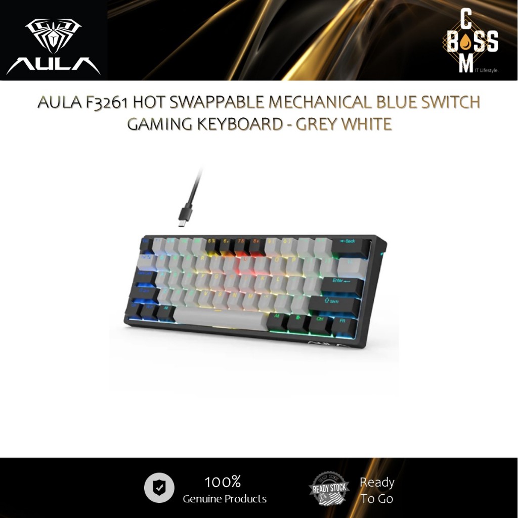 AULA F3261 HOT SWAPPABLE MECHANICAL BLUE SWITCH GAMING KEYBOARD | Shopee Malaysia
