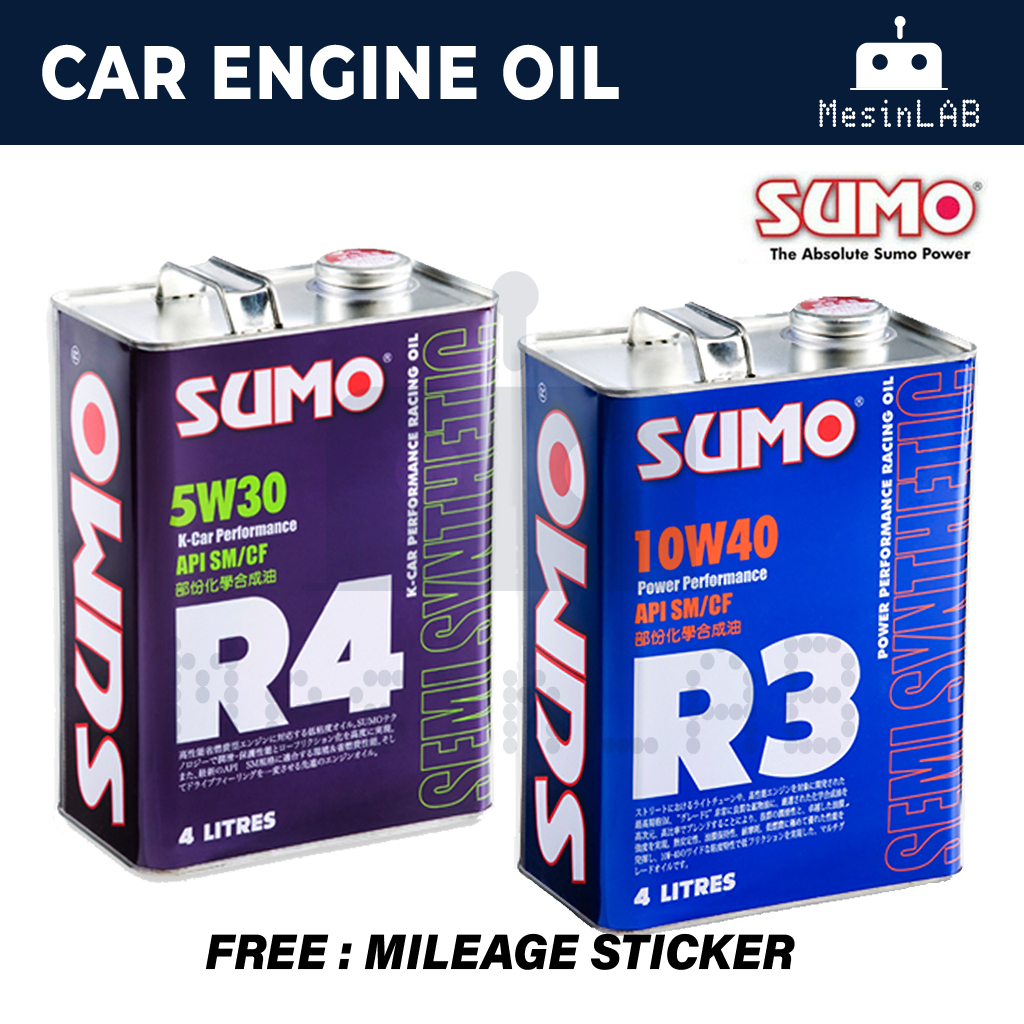 (4L) SUMO Semi Synthetic Engine Oil R3 5W30 & R4 10W40 Minyak Hitam ...
