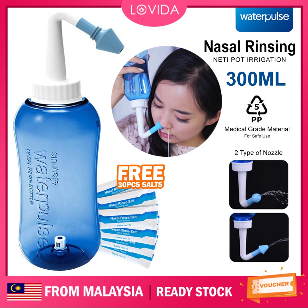 LOVIDA Waterpulse Nose Cleaner Nasal Wash Neti Pot Cleaner Irrigation ...
