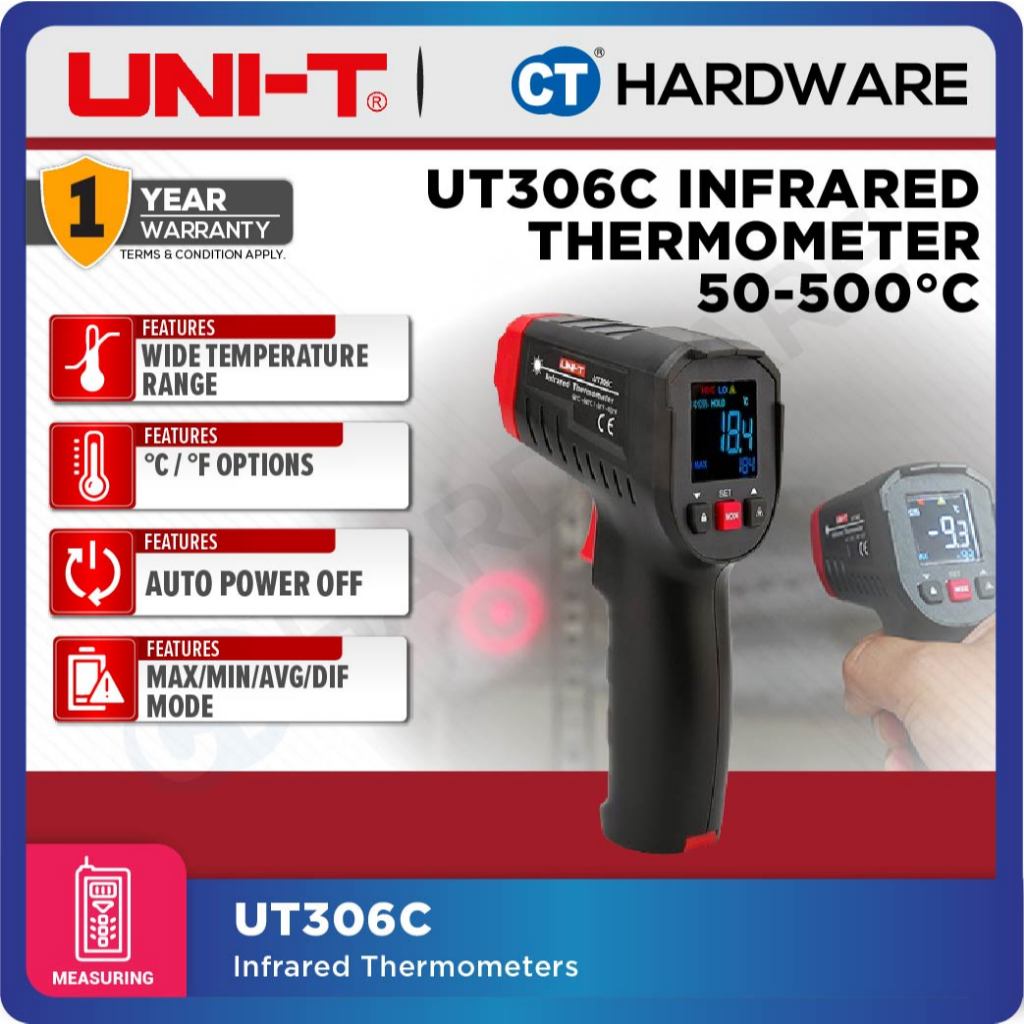 UNI-T UT306C UT305H UT300H Digital Infrared Thermometer Series Scanner ...