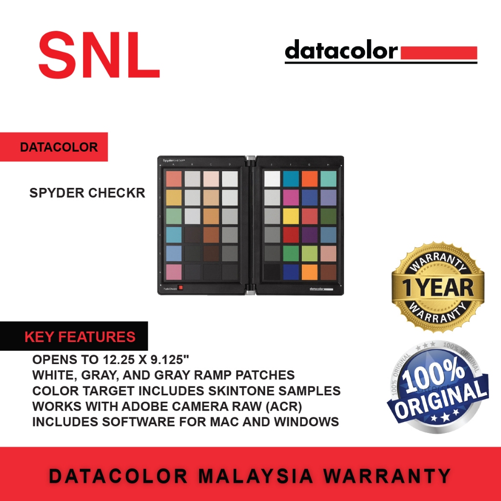 Datacolor SpyderCHECKR Color Chart and Calibration Tool SCK100 | Shopee ...