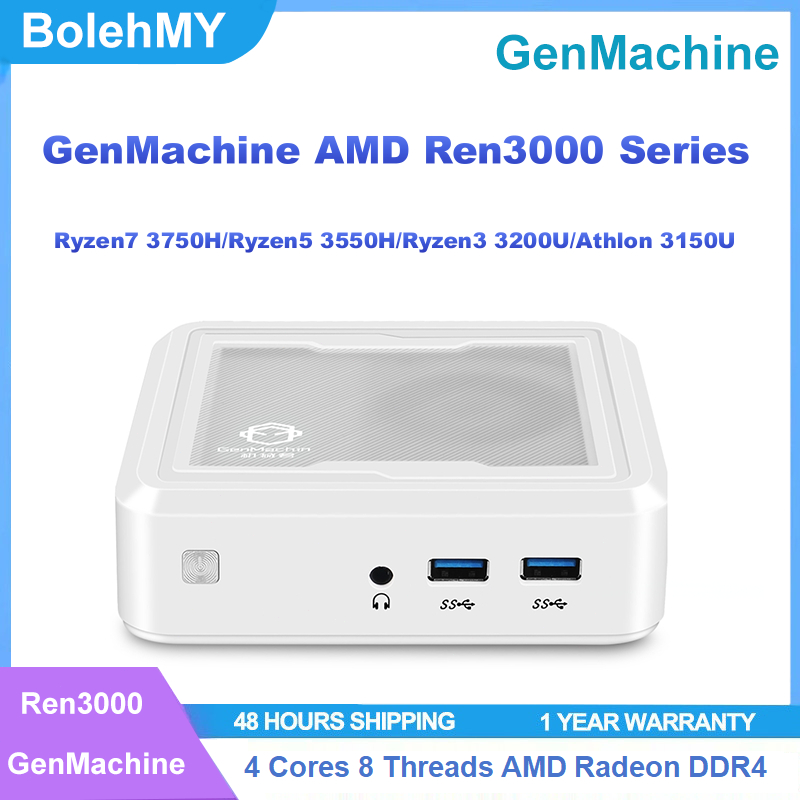 GenMachine Ren3000 AMD Ryzen7 3750H/R5 3550H/R3 3200U/Athlon 3150U Win10 DDR4 M.2 WIFI5 BT4 Mini ...