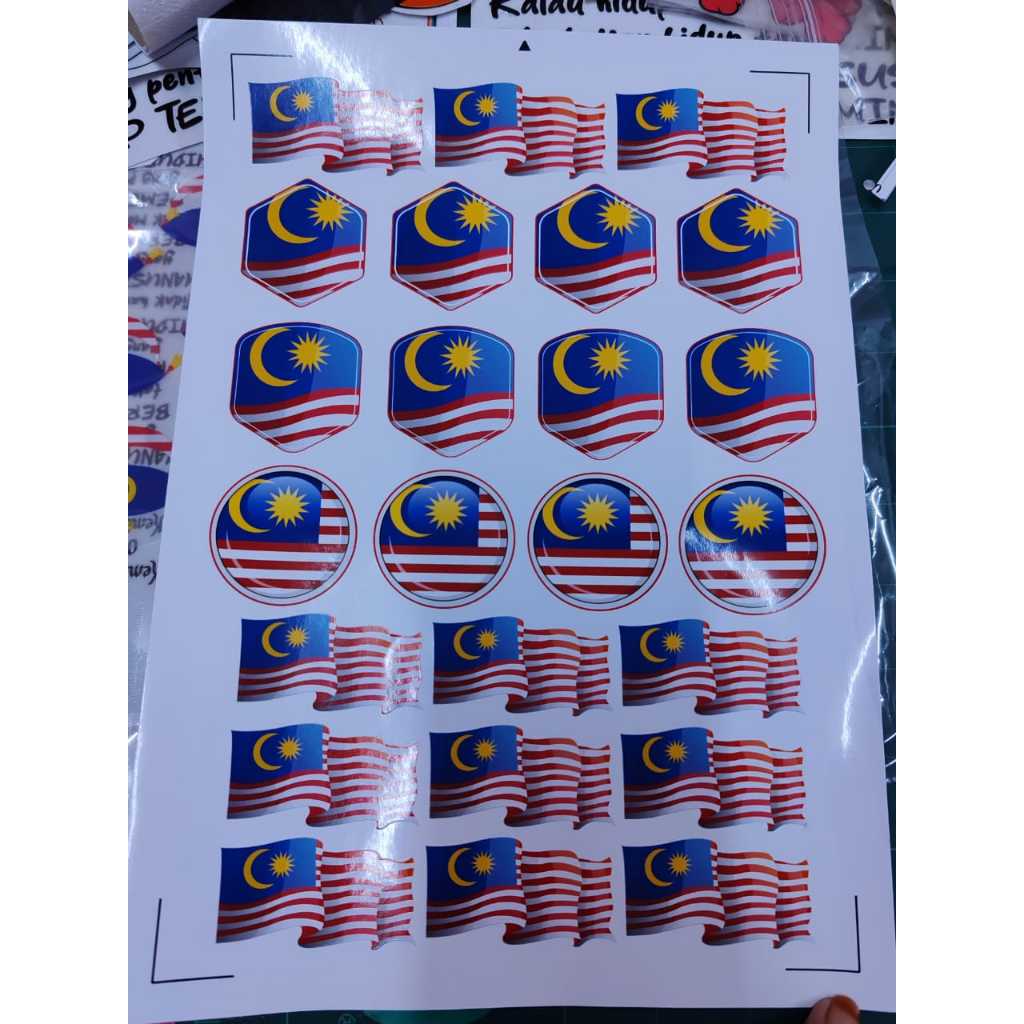 STICKER BENDERA MERDEKA/ STICKER KERTAS GLOSSY | Shopee Malaysia