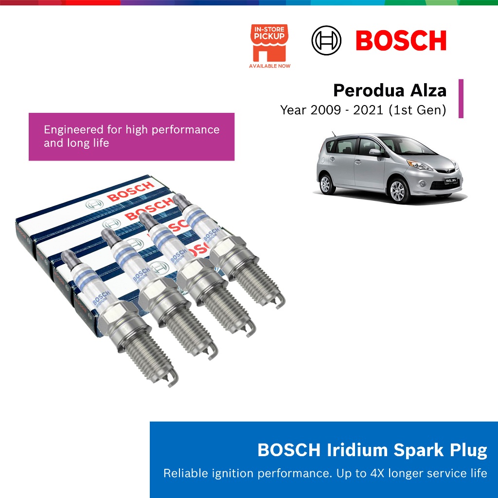Bosch Iridium Spark Plug Perodua Alza 1.5 1st Gen 3SZ-VE (2009 - 2021 ...