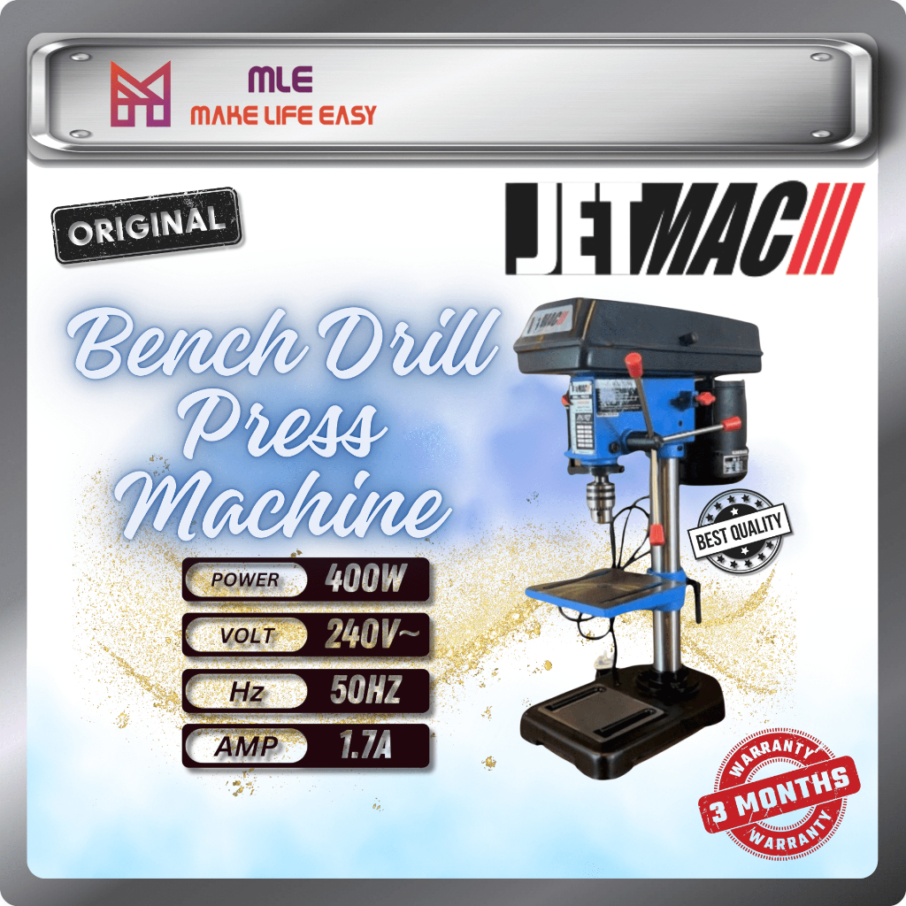 JETMAC EMDB1300 BENCH DRILL PRESS MACHINE 13mm 5 Speed Drill Press 400W ...