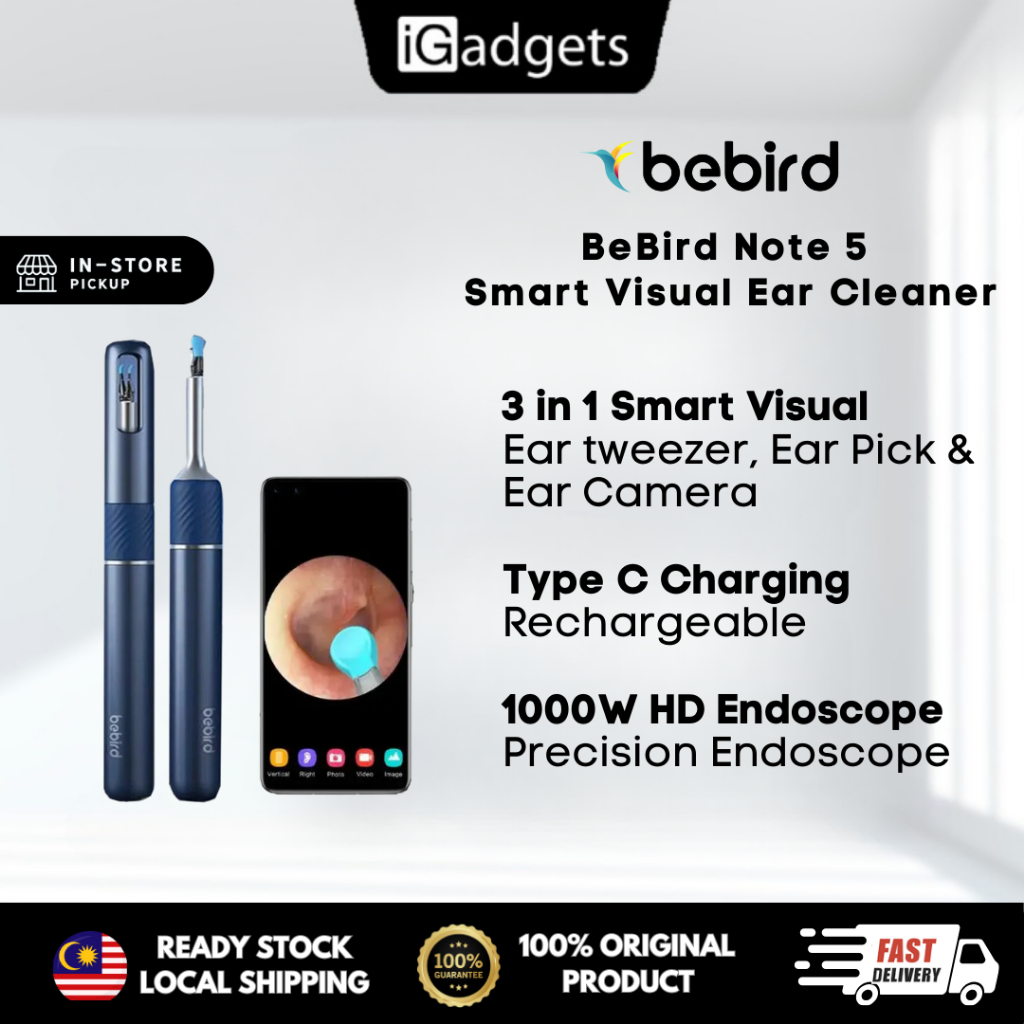BeBird Note 5 Smart Visual Ear Cleaner, Ear Wax Remover, Ear Cleaning ...