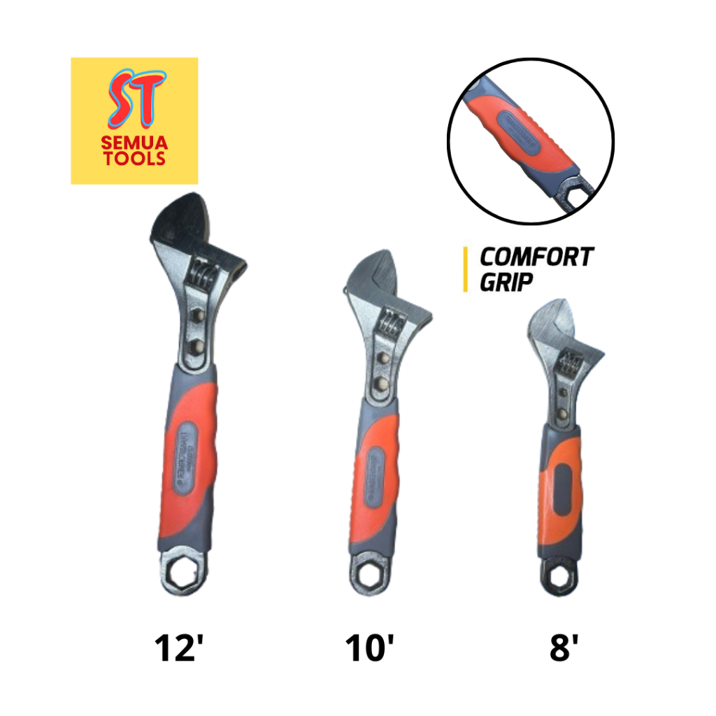 [ READY STOCK ] Adjustable Wrench Spanner / COMFORT GRIP SPANA ...