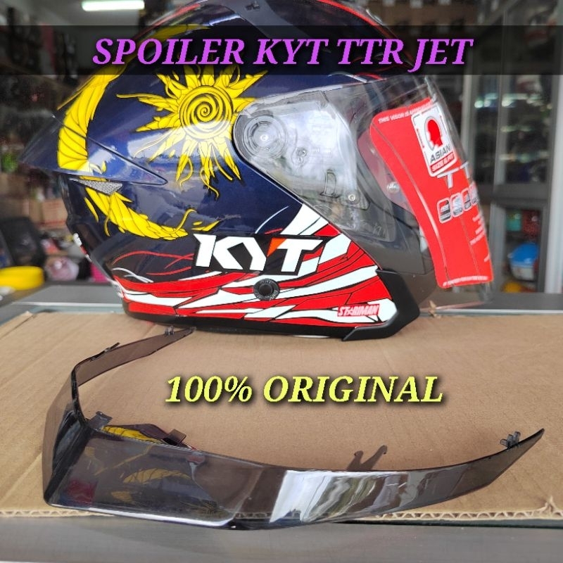 100% ORIGINAL SPOILER KYT TTR JET SMOKE SPOILER HELMET KYT TT REVO ...