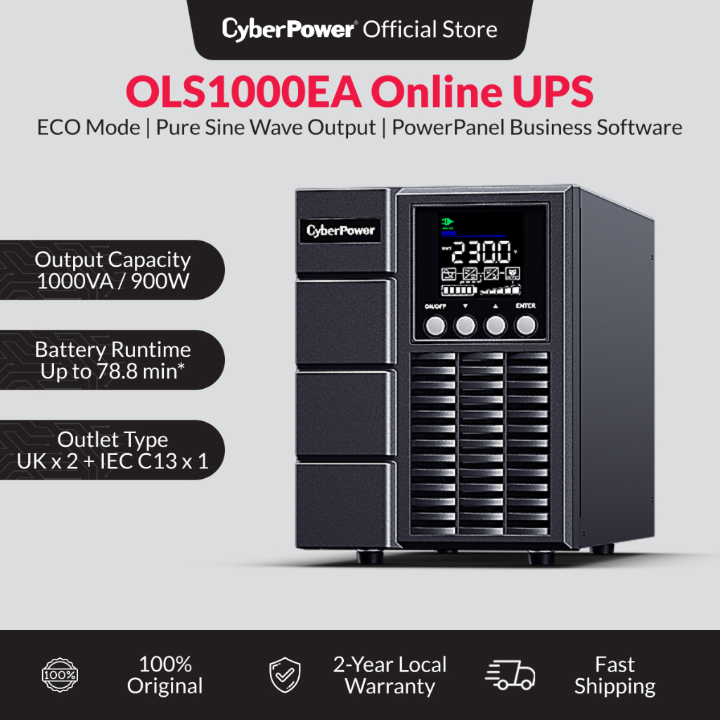 CyberPower Online UPS Tower With Double Conversion (1000VA) OLS1000EA ...