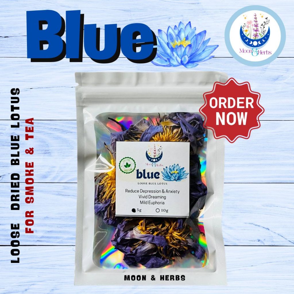 Moon & Herbs - Loose Dried Blue Lotus for Better Sleep & Mild Euphoria ...