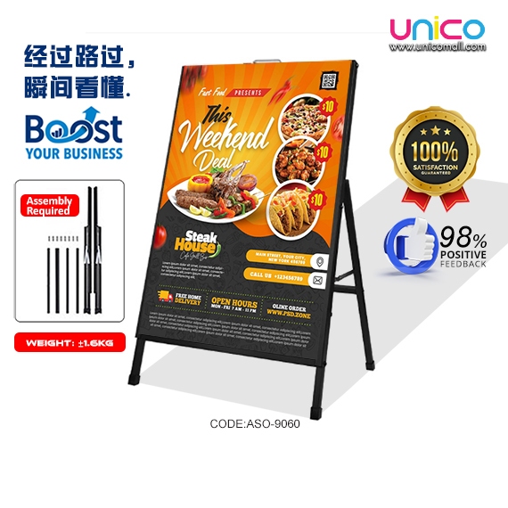 Portable Metal Outdoor Single Double Sided Poster A Frame Display Stand ...