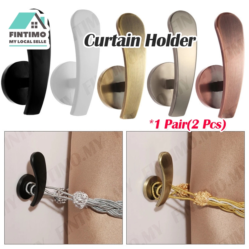 【MY】2 PCS Curtain Holder Mounted Curtain Side Hooks TieBack Hook ...