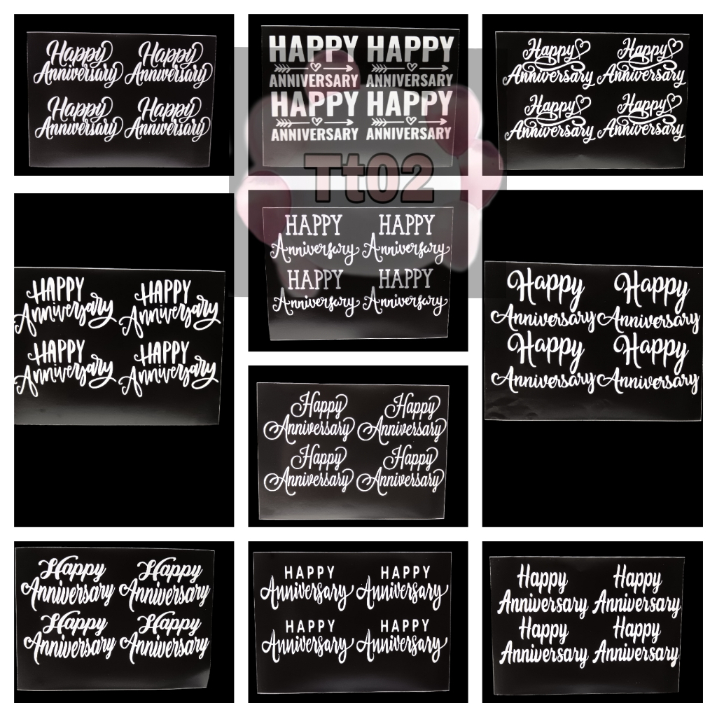 HALF A4 STICKER HP.ANNIVERSARY BLACK/WHITE FOR FOIL BOBO/FOIL BALLOON ...