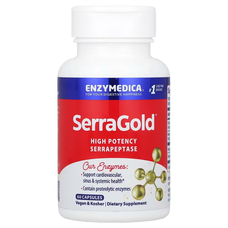 Enzymedica, SerraGold®, High Potency Serrapeptase, 60 / 120 Capsules ...