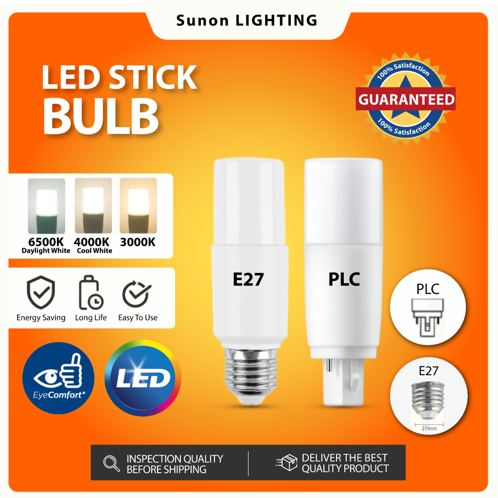 Led Stick Bulb PLC E27 10W | Shopee Malaysia
