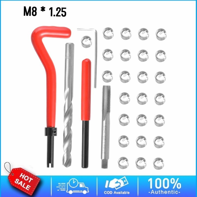 IN Stock 30Pcs Metric Thread Repair Insert Kit M8 * 1.25 Helicoil Car ...