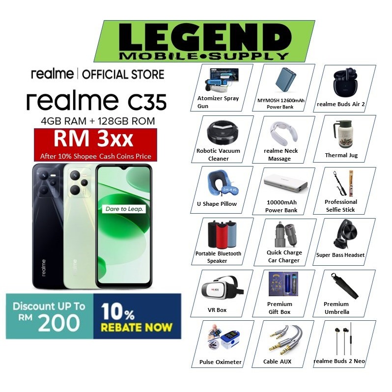 realme C35 | 4GB Ram+128GB Rom | Triple 50MP Camera | 10% Shopee Cash ...