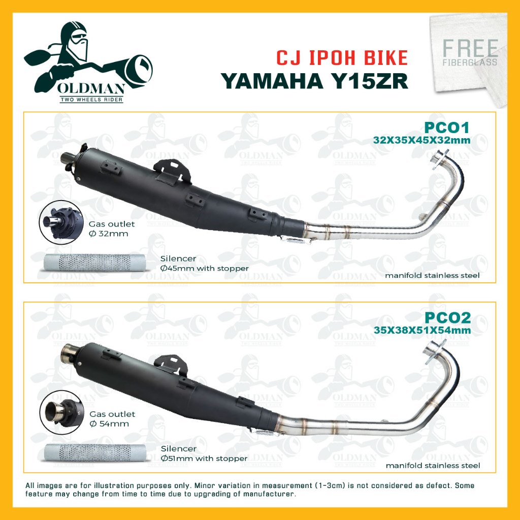 Exhaust CJ IPOH BIKE Y15ZR/YSUKU cutting standard PCO series | Shopee ...
