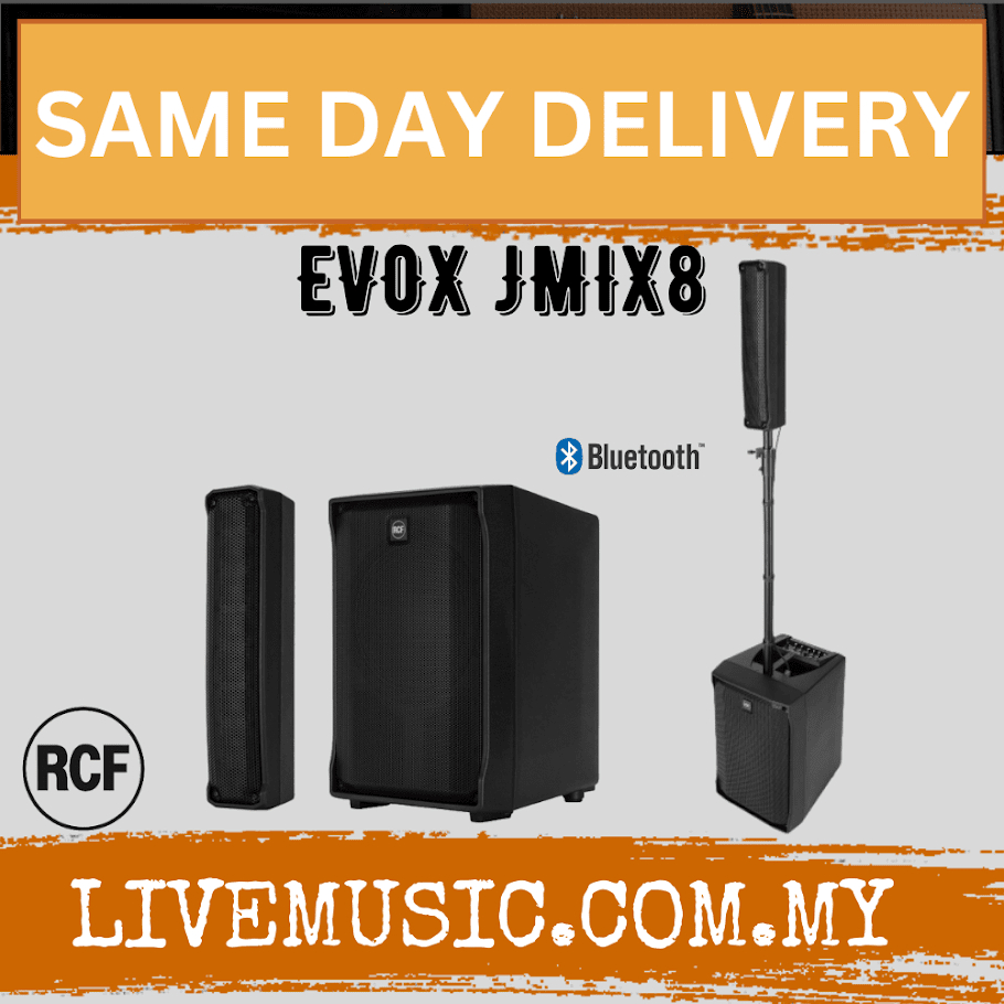 RCF EVOX JMIX8 Active 12" 2-Way 1400W Portable Line Array PA System ...