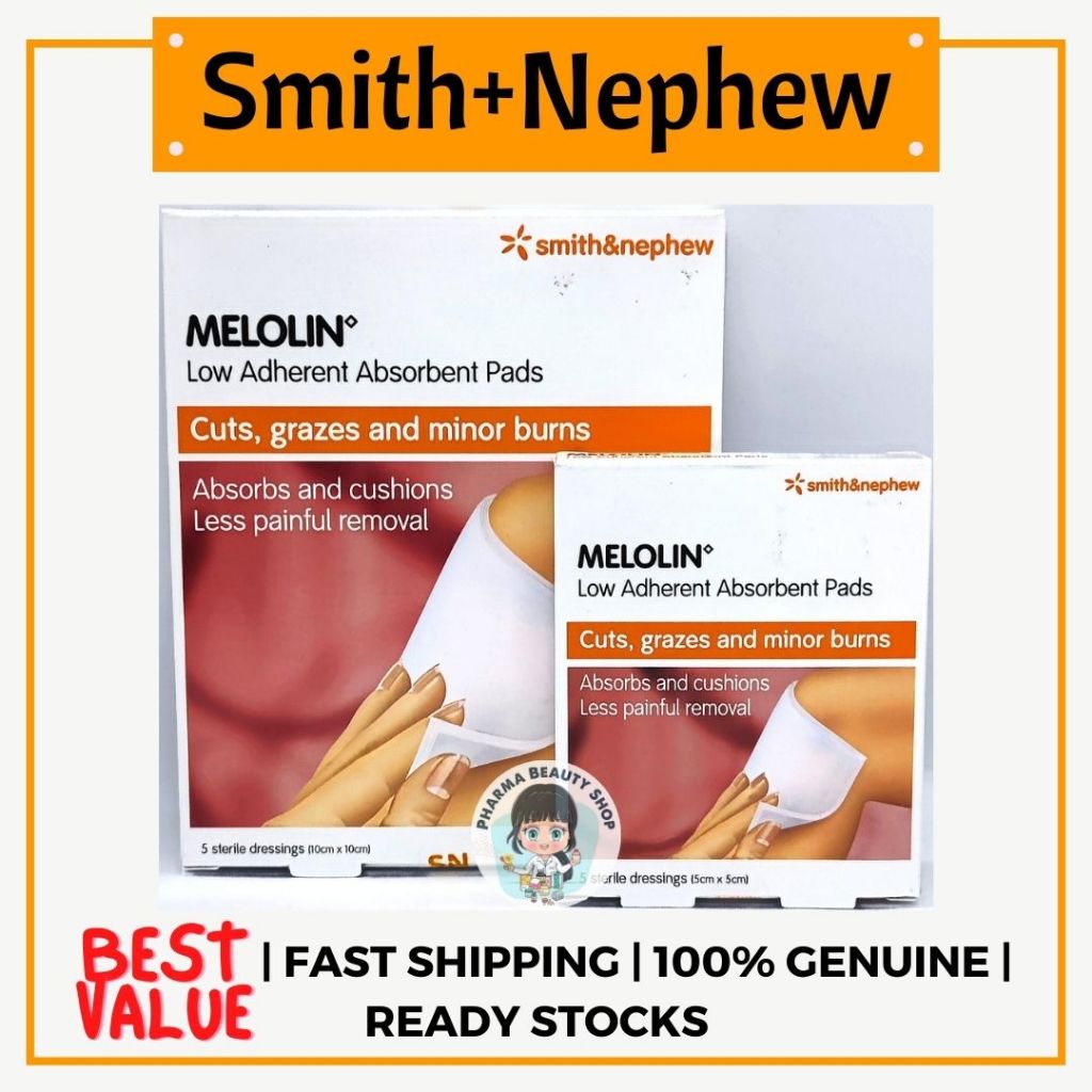 Smith & Nephew Melolin (Low Adherent Absorbent Pads) 5s 10cm x 10cm/ 5s ...