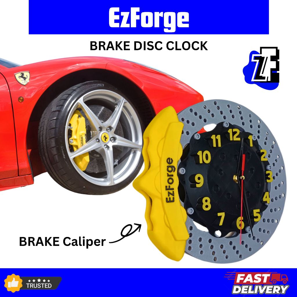 Brake disc clock Car wall clock Brake caliper clock Sports car Disc ...