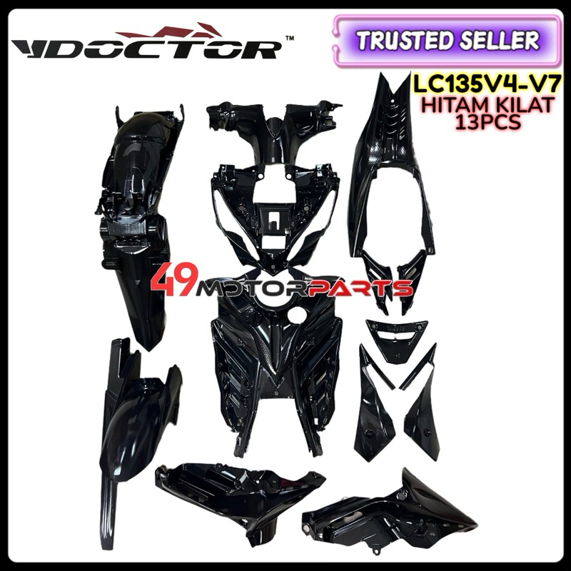 HITAM KILAT LC135 V4 V5 V6 V7 BLACK INNER SET INNER COVER SET | Shopee ...