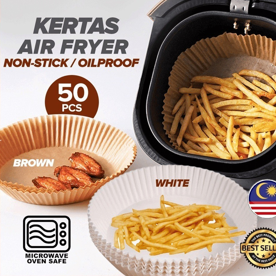 Kertas Air Fryer 20cm Air Fryer Parchment Paper Liner Disposable Baking ...