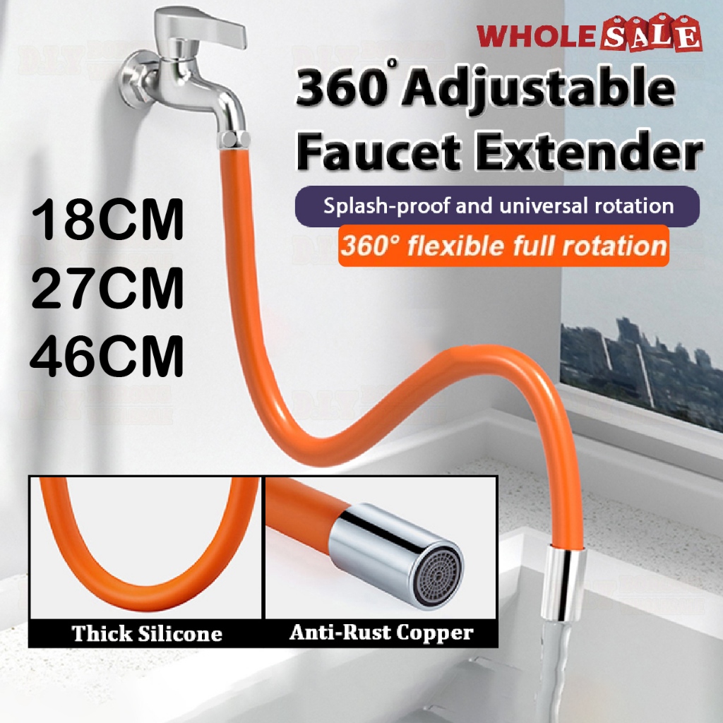 Universal 360° Rotation Sink Tap Faucet Extension Extender Pipe ...