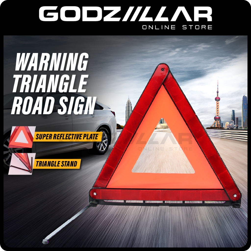 Safety Car Warning Sign Emergency Stop Sign Reflective Triangle Stand ...