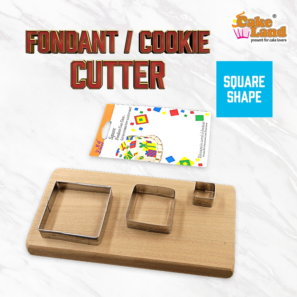 CAKE LAND Stainless Steel Square Shape Cookie Fondant Cutter | Shopee ...