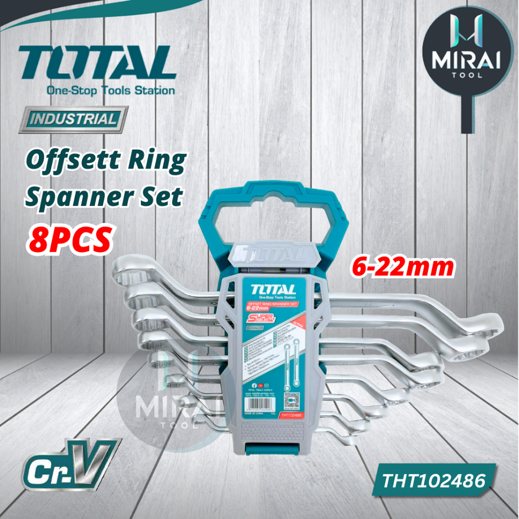 TOTAL THT102486 8 Pcs Offset Ring Spanner Set | Shopee Malaysia