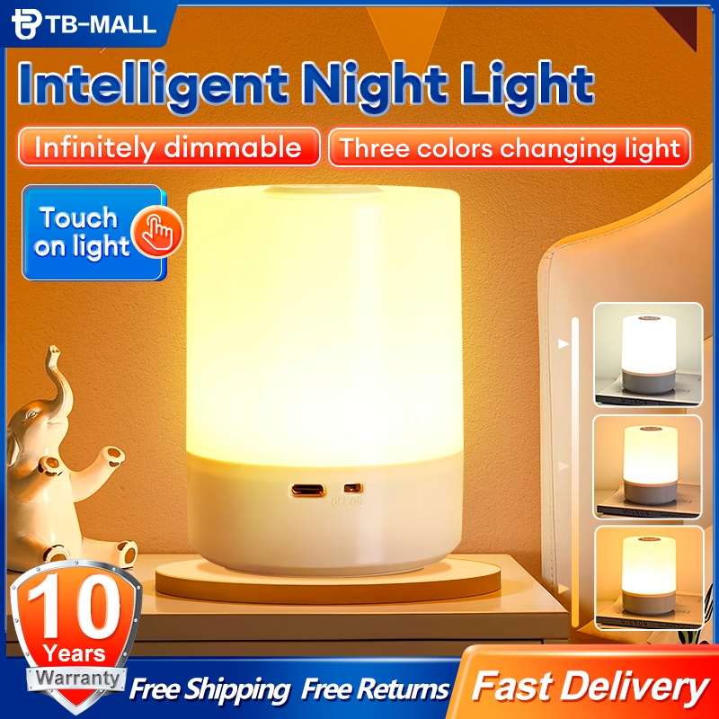 Night lamp LED Rechargeable Bedside Lamp Dimmable Table Touch Night ...