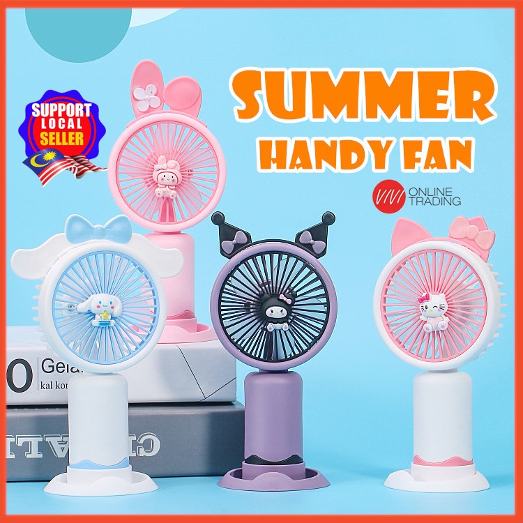 Kipas Tangan Portable Hand Table Mini Clip Fan Flower USB Charge ...