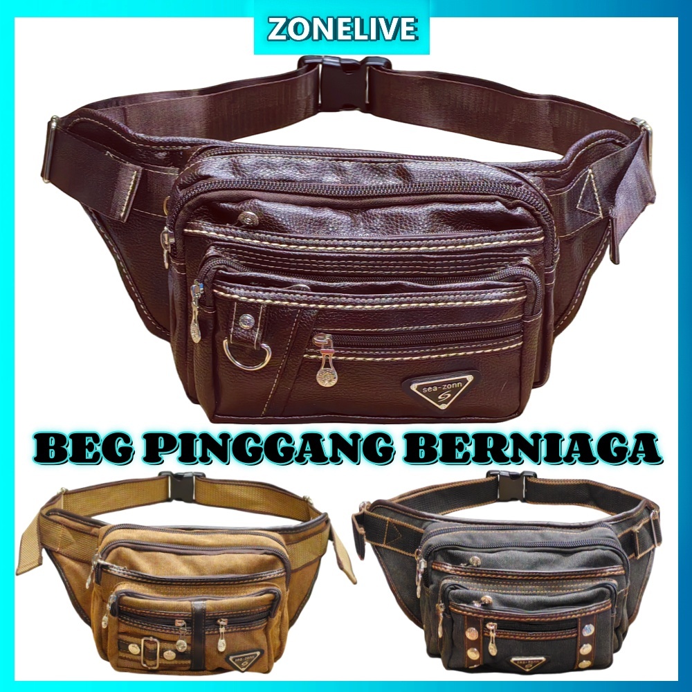 Waist Bag PU Leather Zipper Pouch Bag 🔥READY STOCK💥BEG PINGGANG KULIT ...