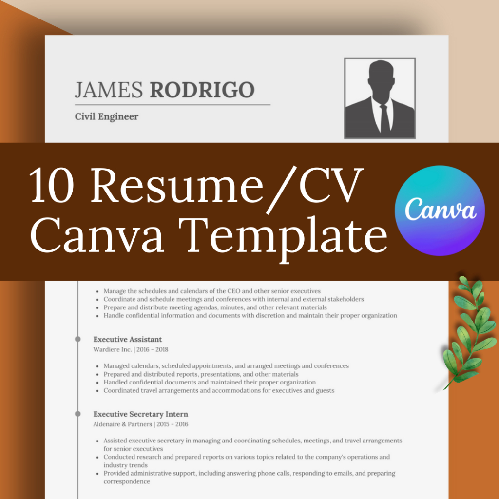 10 Resume Curriculum Vitae Template with Photo | ATS Friendly Template ...