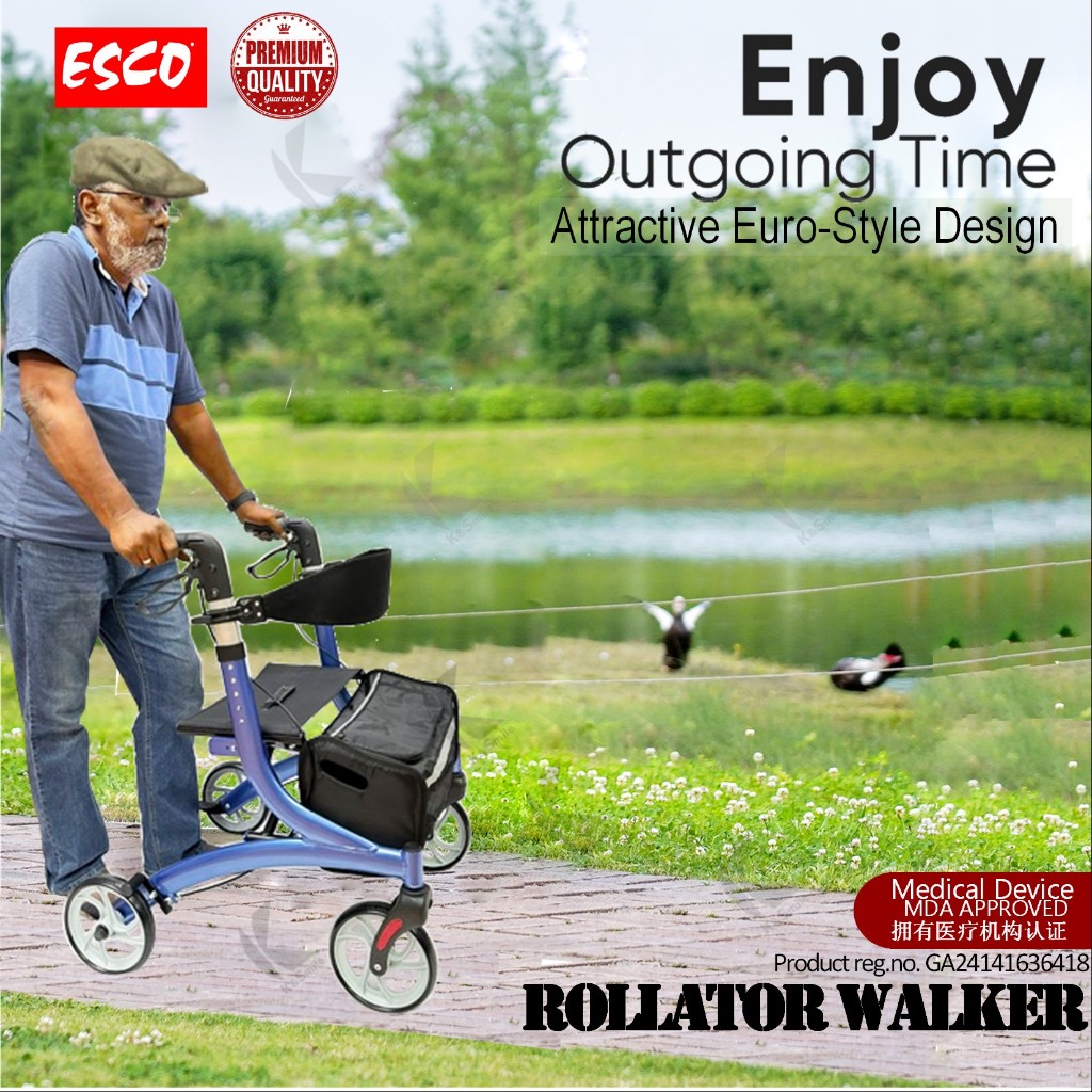 Esco Folding Rollator Walker with seat-高质量多功能助行器-Alat bantu jalan ...