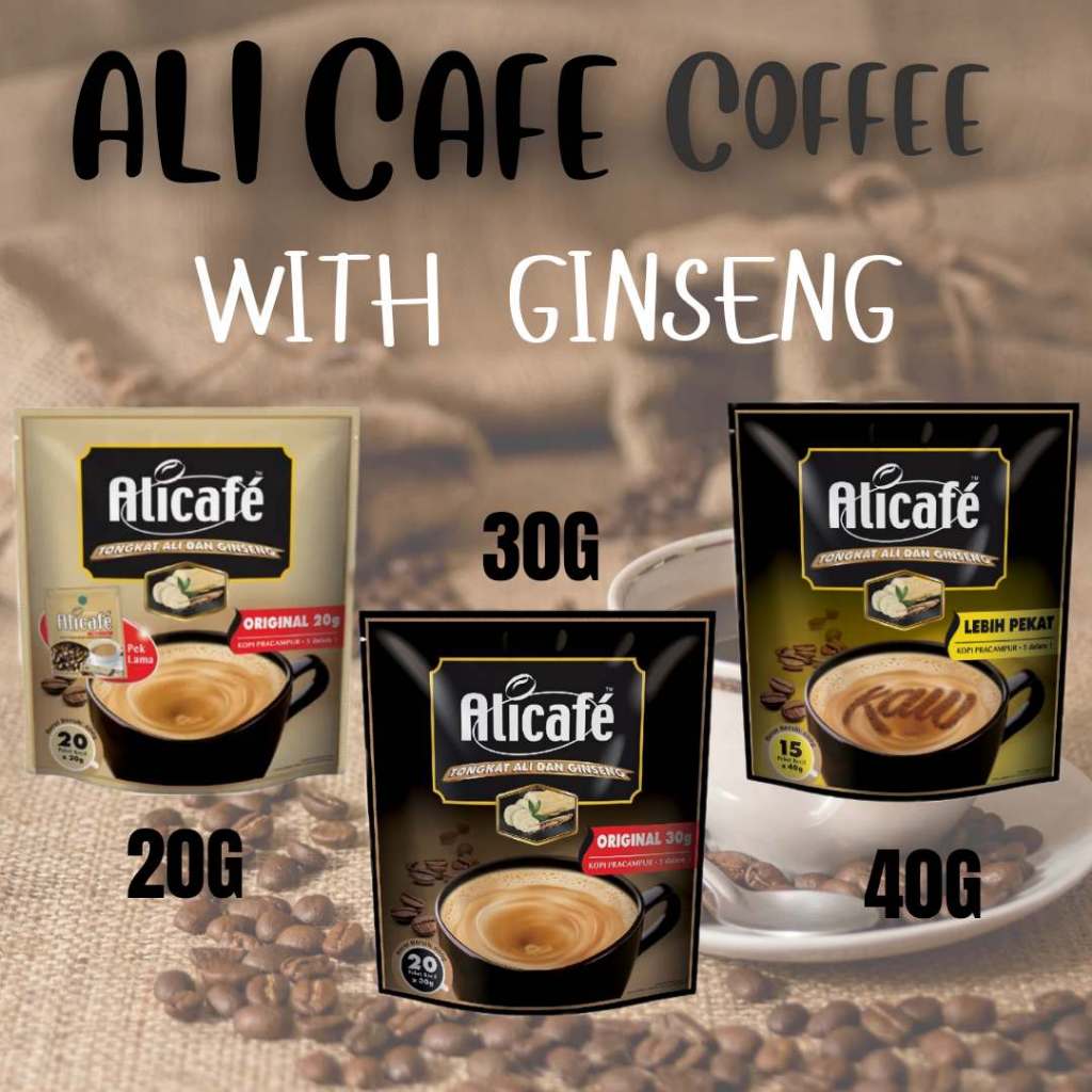 Coffee Kopi Tongkat Ali Ginseng AliCafe Instant 3 in1 Original 20g 30g ...