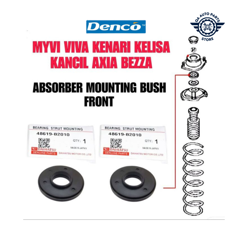 Original Denco Perodua Bezza Front (Depan) Absorber Bearing (2 PCS ...