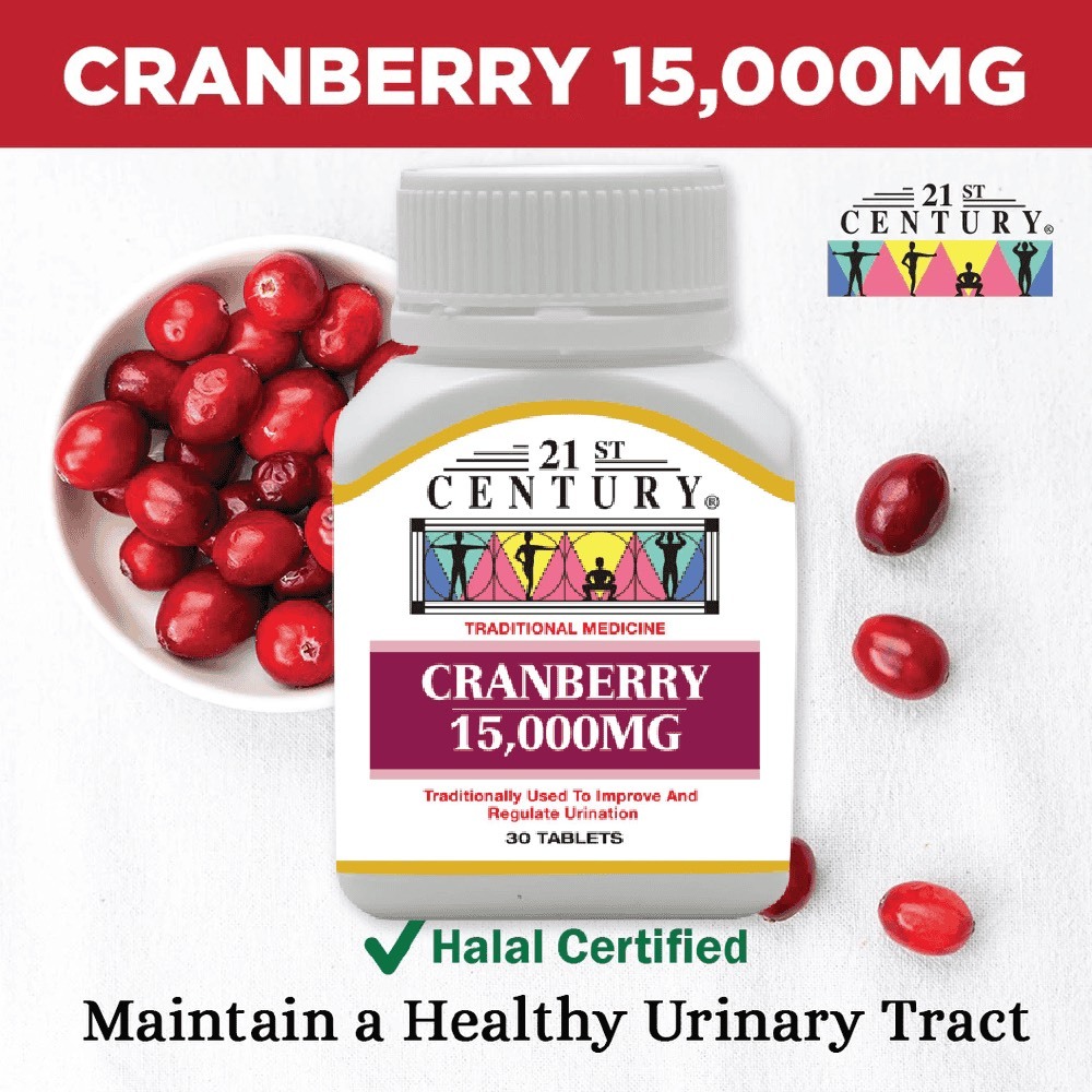 21st Century Cranberry 15000mg Tablet 30s Improve Urination Unirary ...