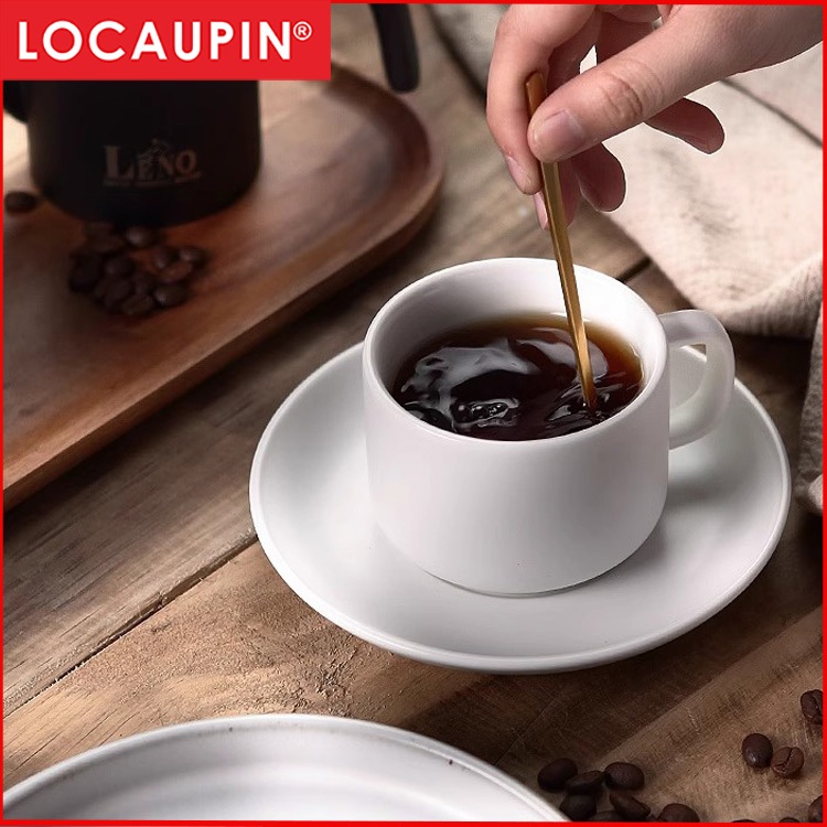 Locaupin Ceramic Tea Cups and Saucers,with Gold Trim Cappuccino Cups ...