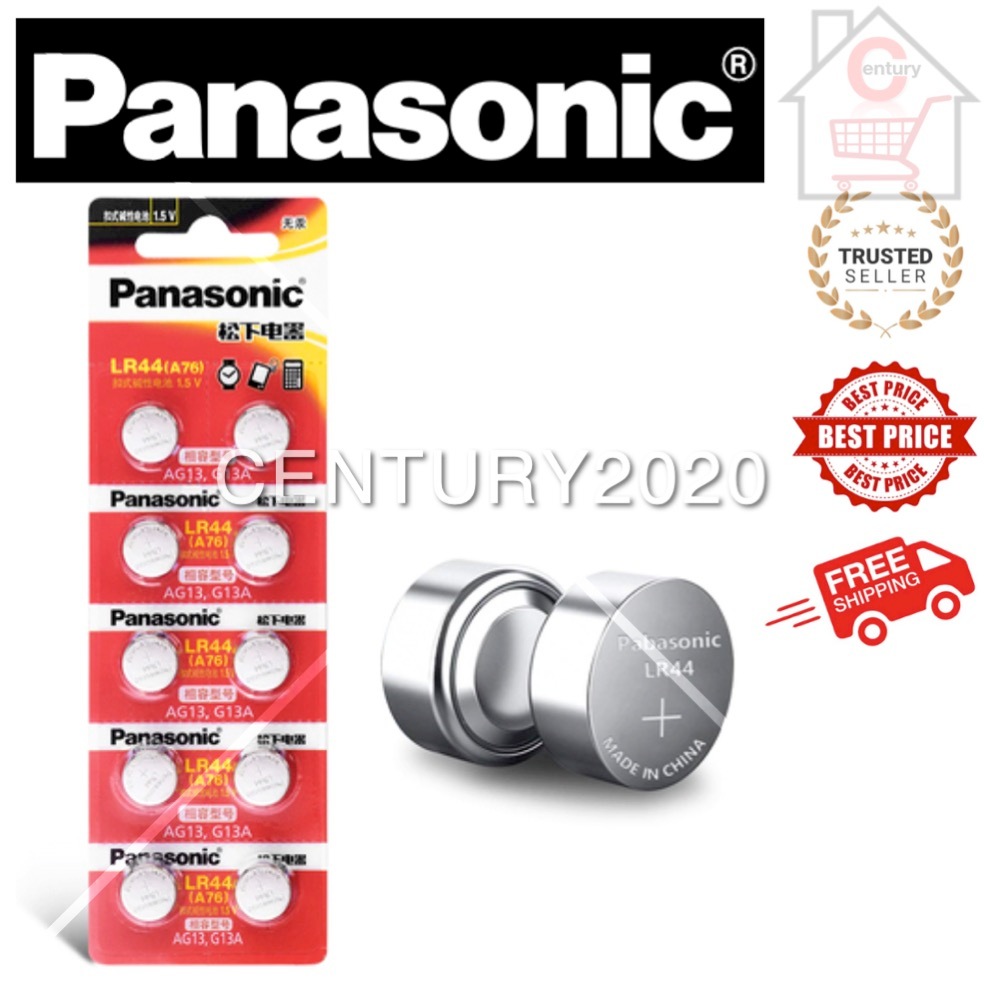 PANASONIC LR44 A76 Alkaline Battery 1.5V Coin Cell Batteries | Shopee ...